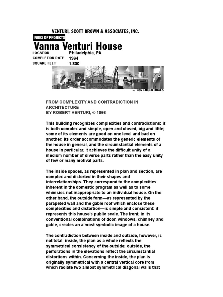 From Complexity and Contradiction in Architecture by Robert Venturi ...