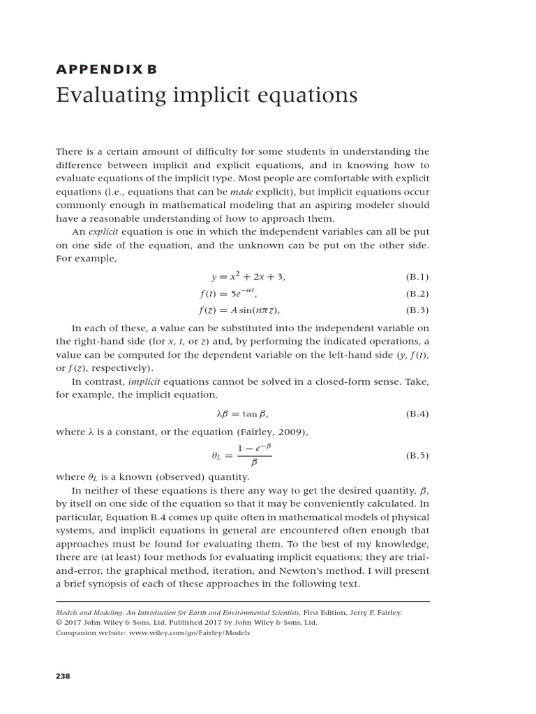 Solving Implicit Equations | PDF | Equations | Mathematical Model