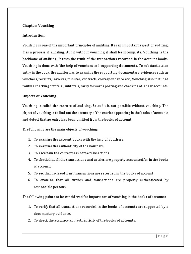 Auditing Vouching | PDF | Voucher | Cheque