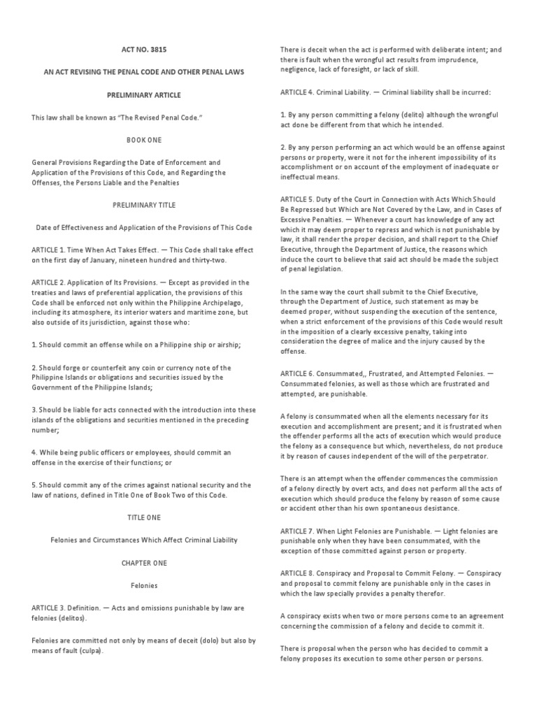 Revised Penal Code Codal | PDF | Pardon | Crime & Violence