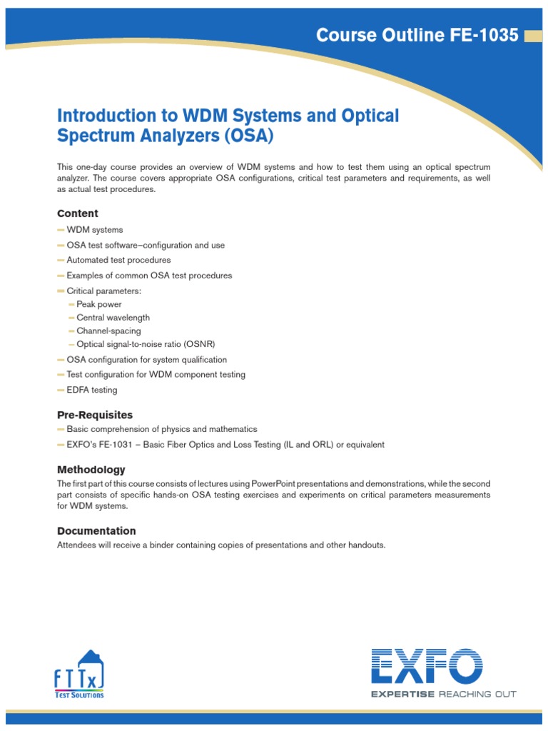 Introduction To WDM Systems and Optical | PDF | Wavelength Division ...