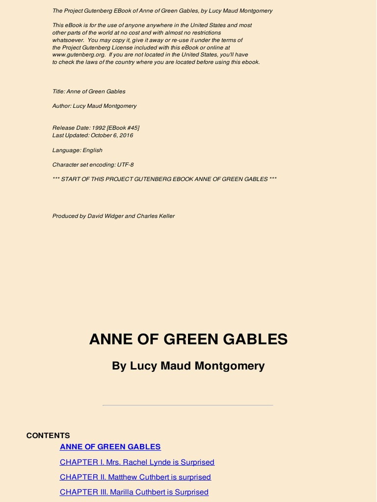 Anne of Green Gables eBook Download | PDF | Business
