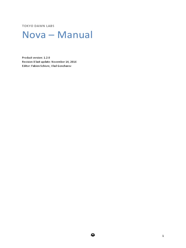 Nova - Manual | PDF | Equalization (Audio) | Electrical Engineering