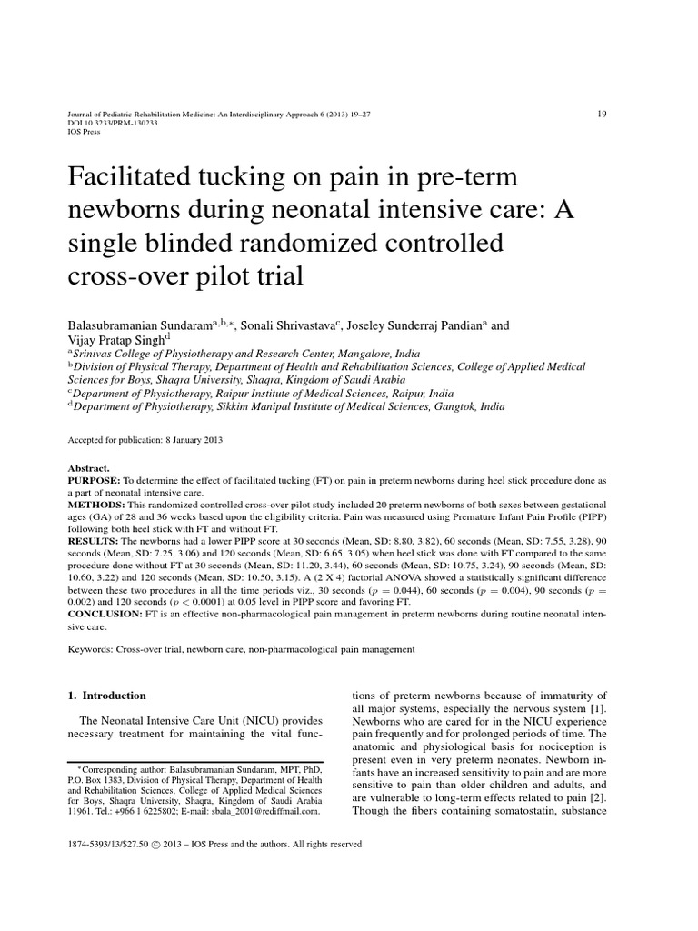 Pain | PDF | Neonatal Intensive Care Unit | Preterm Birth