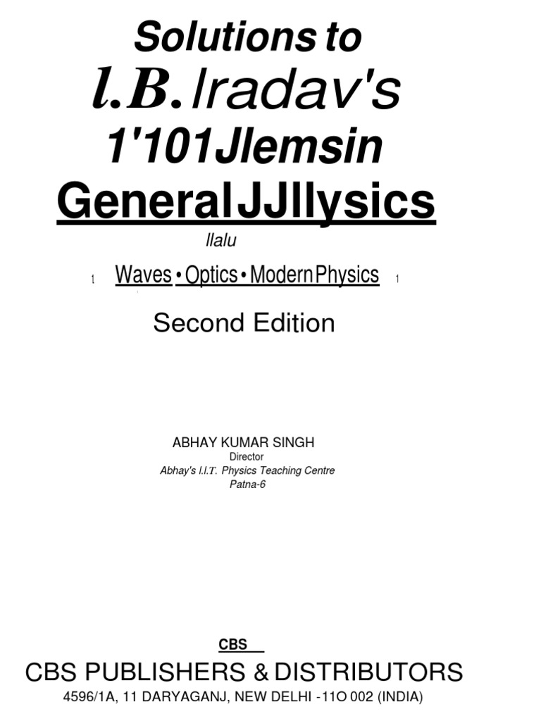 Abhay Kumar Singh I E Irodov Solutions To I.E. Irodov S Problems in ...