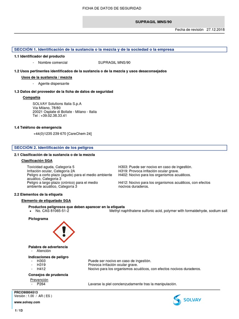 Supragil+mns 90 | PDF | Combustión | Agua