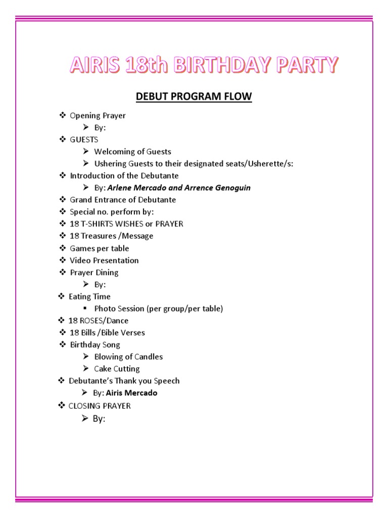 Debut Sample Program | PDF | Cooking, Food & Wine