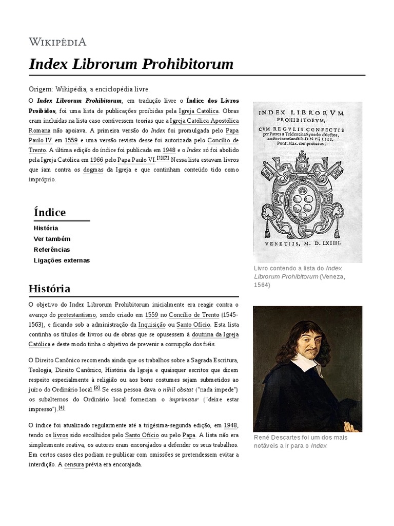 Index Librorum Prohibitorum | PDF | Igreja católica | Anglicano