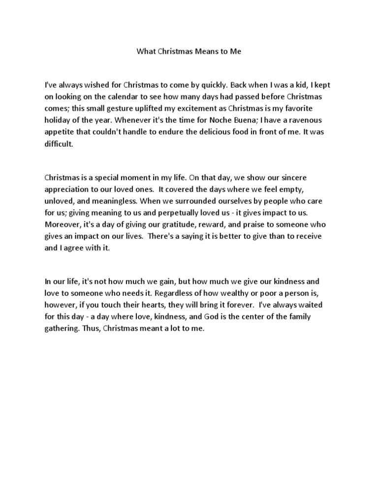 What Christmas Means To Me | PDF