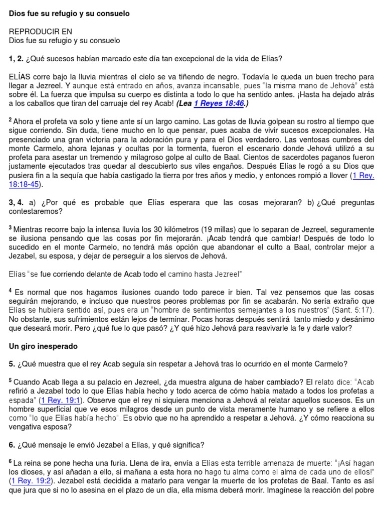 Estudio Biblico de Elias 1 Reyes Deprecion Desanino, Consolacion de Dios | PDF | Elijah | Libros ...