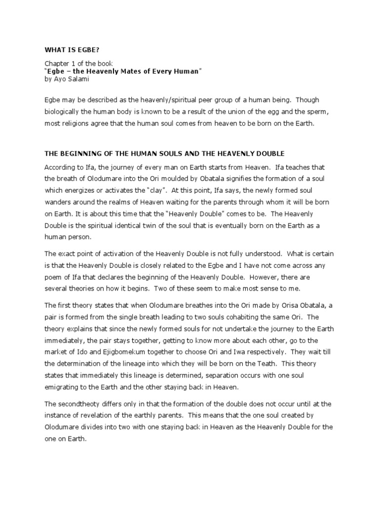 What Is Egbe | PDF | Heaven | Soul