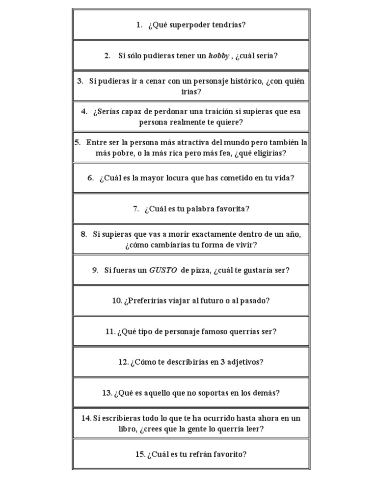 Preguntas para Jugar | PDF | Ocio | Deportes