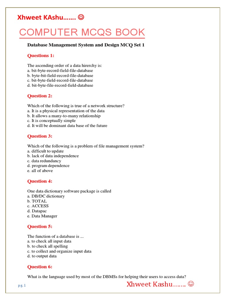 Computer Mcqs 2 PDF | PDF | Databases | Central Processing Unit