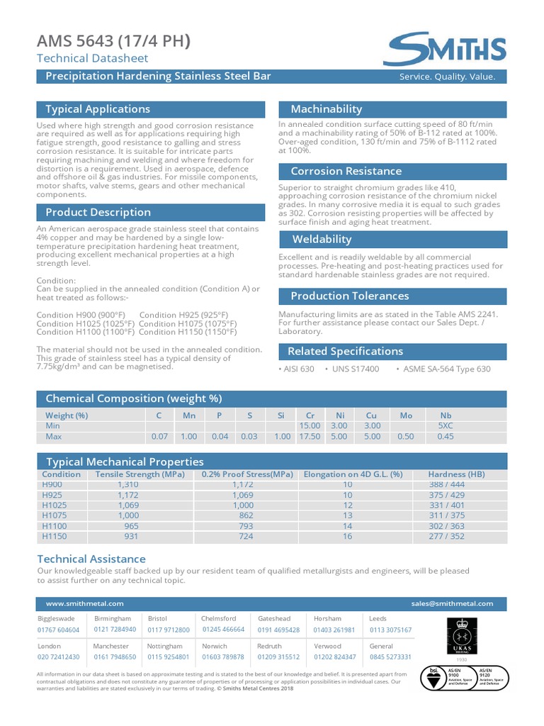 17 4ph | PDF | Stainless Steel | Heat Treating