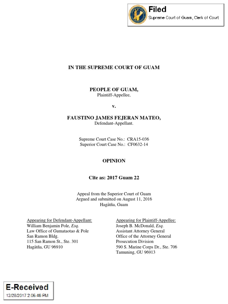 In The Supreme Court of Guam | PDF | Daubert Standard | Evidence