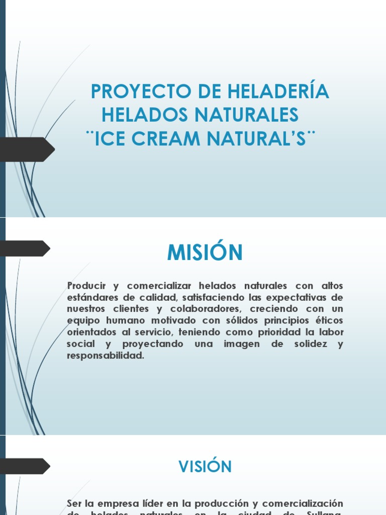Proyecto de Heladería | PDF | Calidad (comercial) | Economias