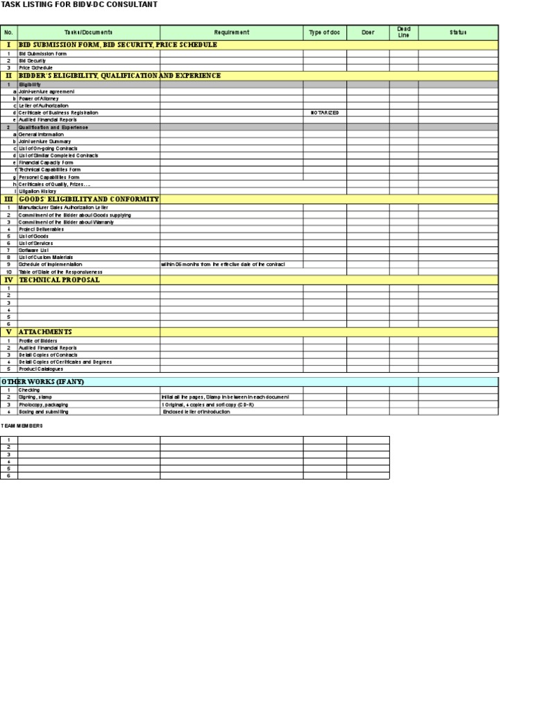 Bid Submission Requirements for Consultants | PDF | Finance & Money ...