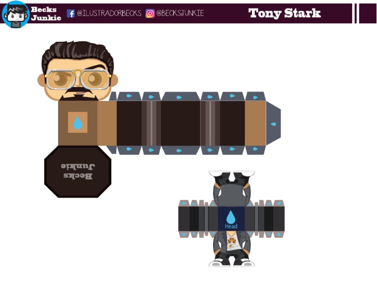 Tony Stark Mini Papercraft by Becks Junkie PDF | PDF