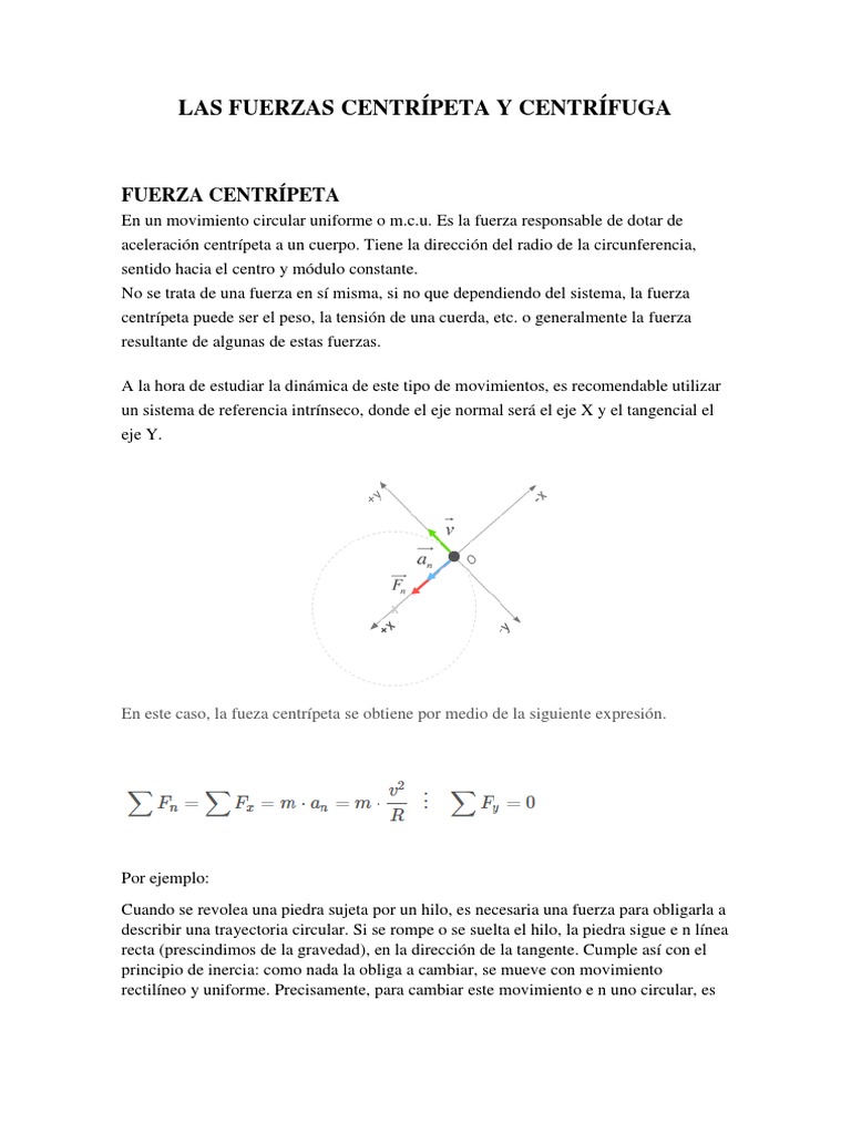 Las Fuerzas Centrípeta y Centrífuga | PDF | Fuerza | Mecanica clasica