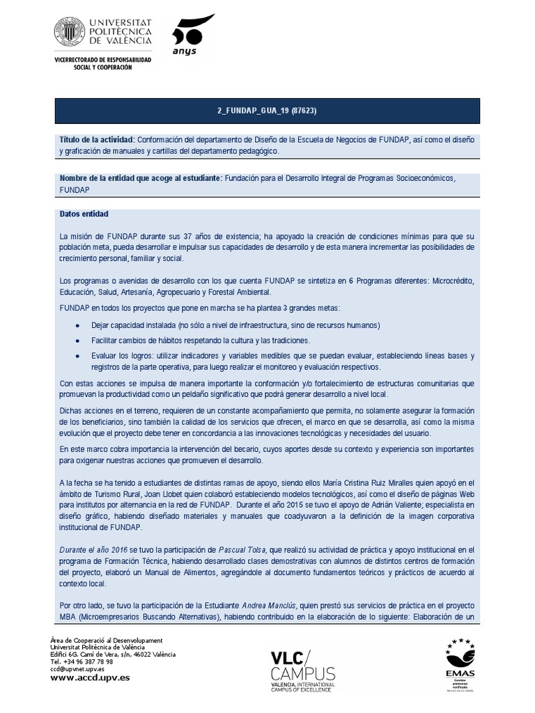 FUNDAP Programa de Cooperación Guatemala | Descargar gratis PDF ...
