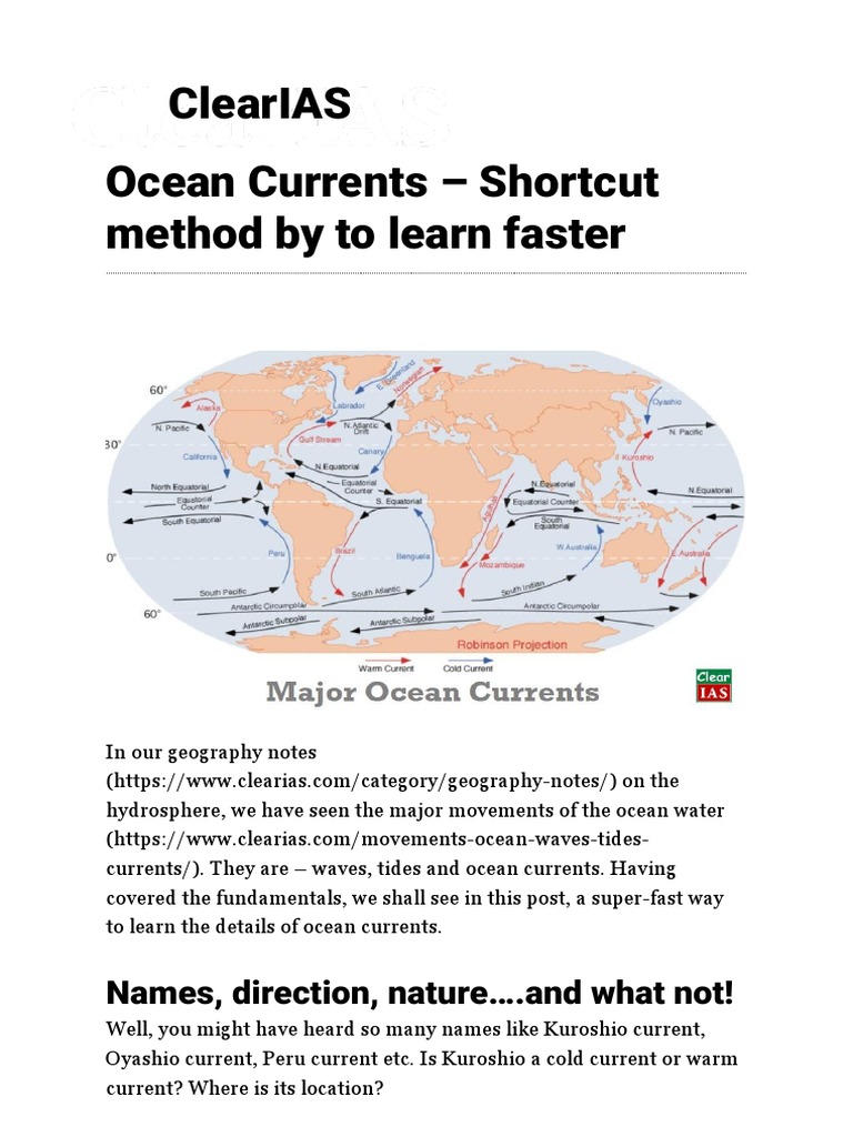 Ocean Currents - Shortcut Method by To Learn Faster - Clear IAS | PDF ...