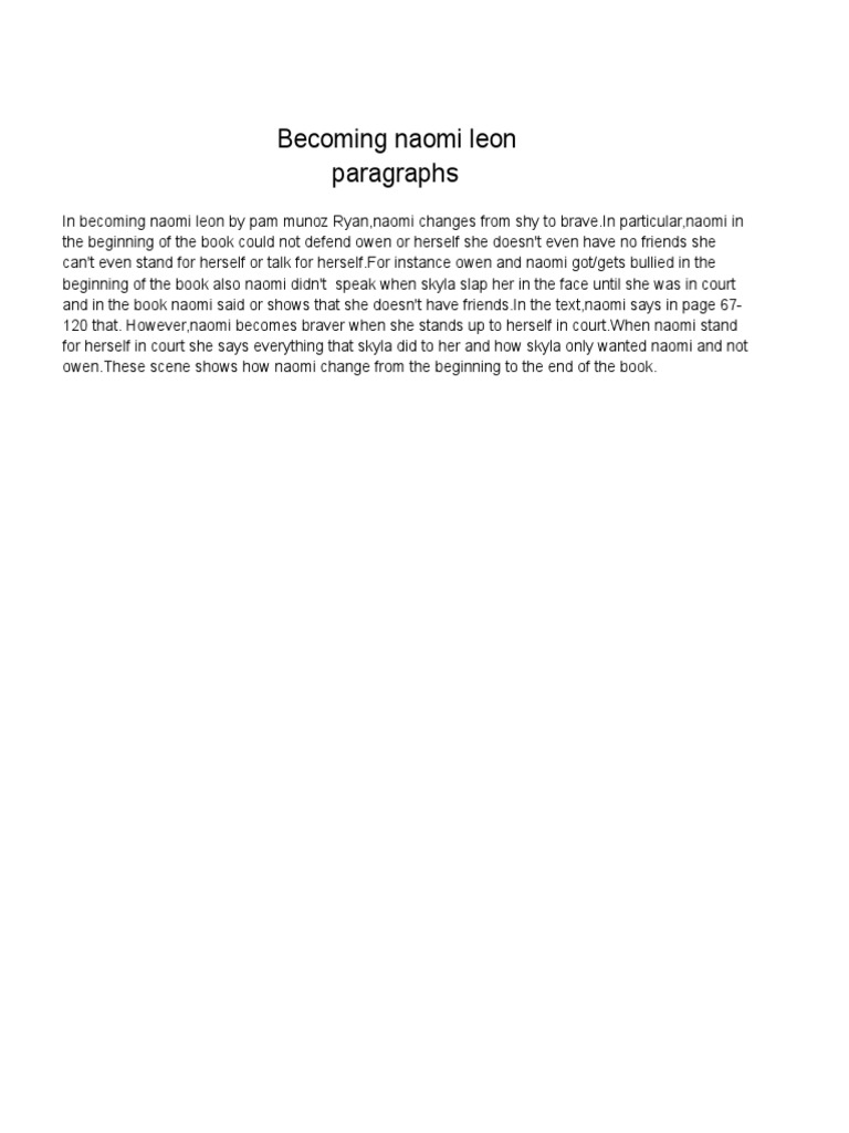 Becoming Naomi Leon | PDF | Poetry | General Fiction