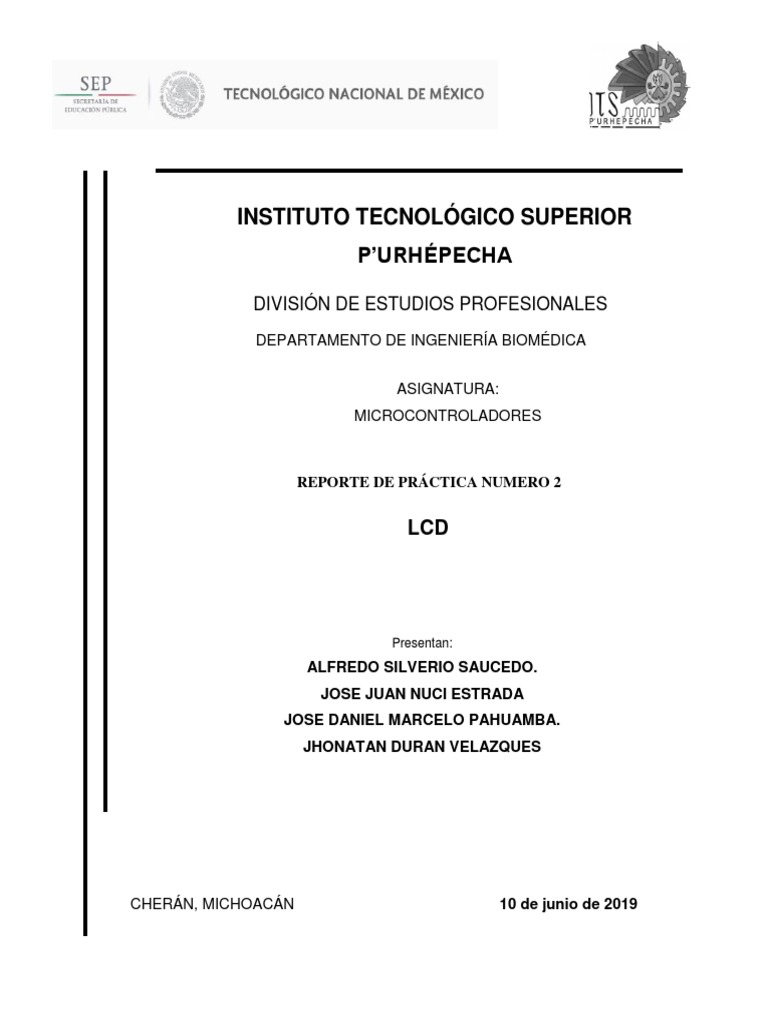 Reporte de Practica #2 - LCD - Micro | PDF | Lenguaje ensamblador | Clases de computadoras