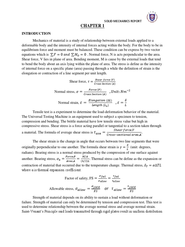 Full Report Solid Mech | PDF | Deformation (Engineering) | Stress (Mechanics)