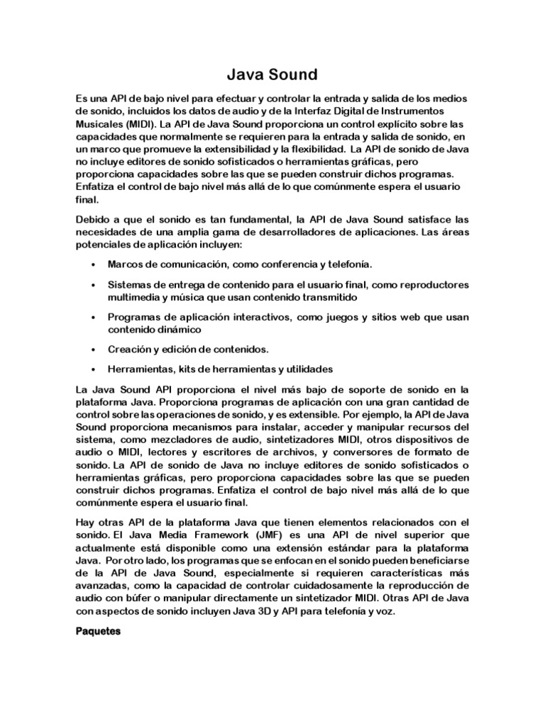 Java Sounds | Descargar gratis PDF | Java (lenguaje de programación ...