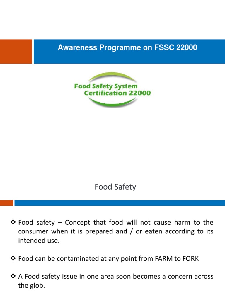 FSSC 22000 Awareness | PDF | Food Safety | Hazard Analysis And Critical ...