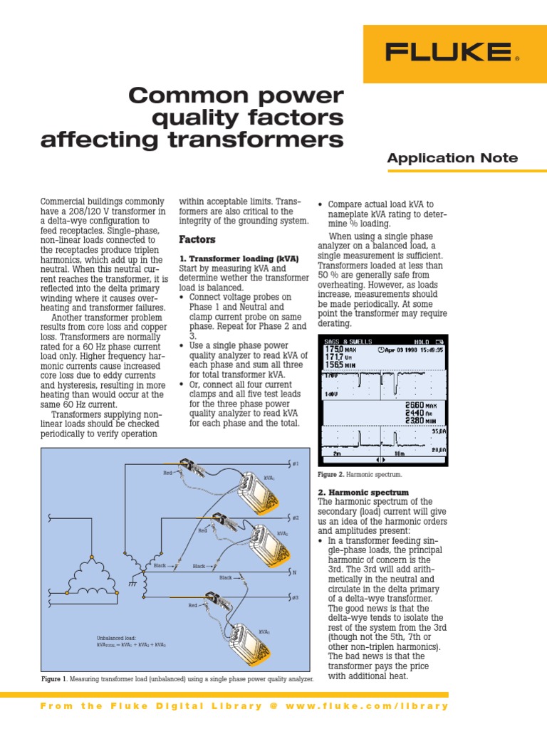 Common Power Quality Factors Affecting Transformers: Application Note | PDF | Transformer ...