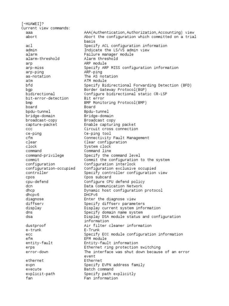 Comandos Ne40 Huawei | PDF | Multiprotocol Label Switching | Networking