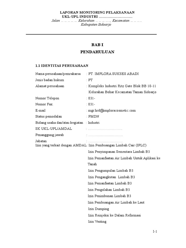 Sistem Pelaporan UKL UPL | PDF