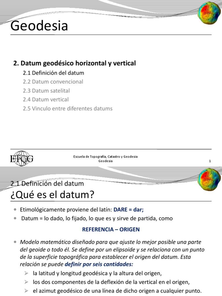 Geodesia - 2. - Datum - Geodesico - Horizontal - y (Albaro - Ares@gmail - Com) PDF | PDF ...
