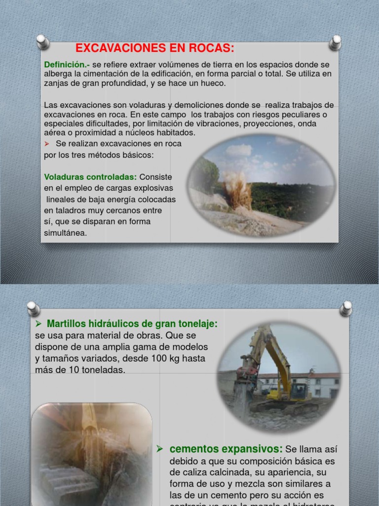 Métodos y Tipos de Excavaciones en Roca | PDF | Excavación (Arqueología ...