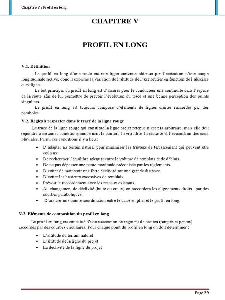 Profil en Long : Définition et Règles | PDF | Tangente (géométrie ...
