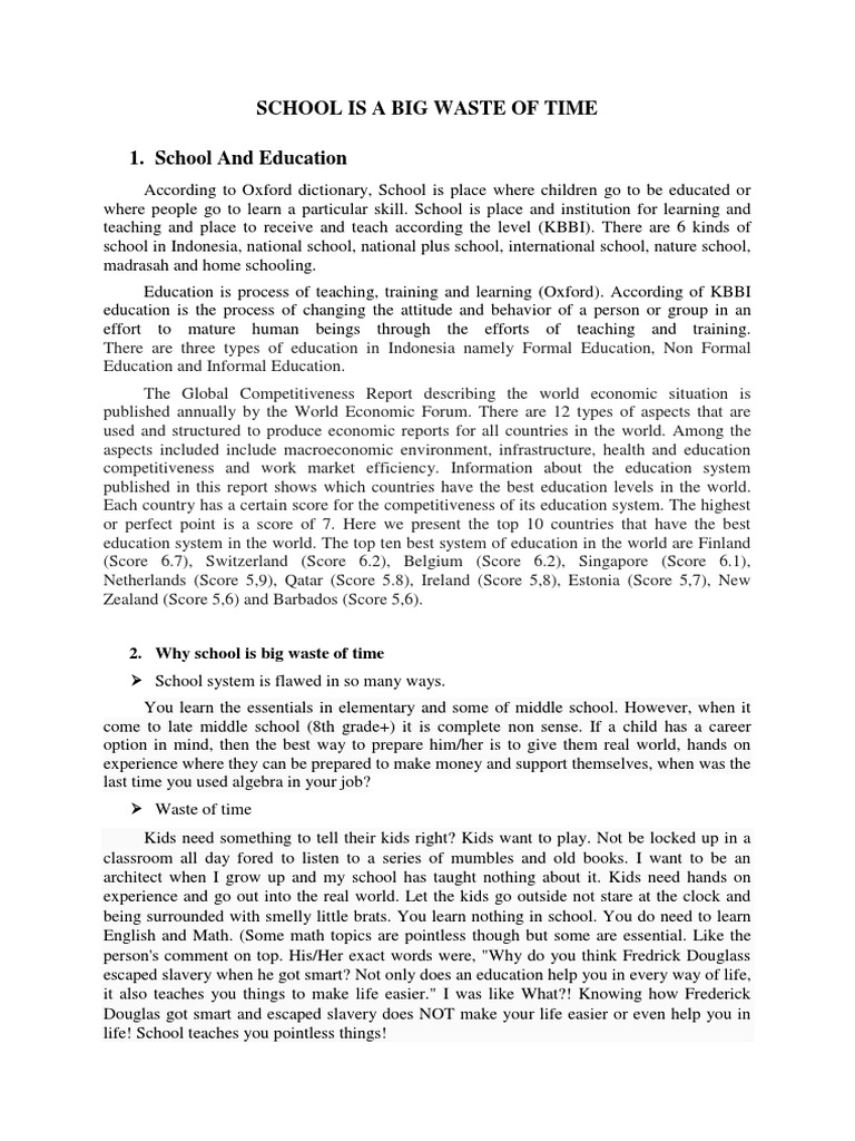 School Is The Big Waste of Time | PDF | Teaching Mathematics | Learning