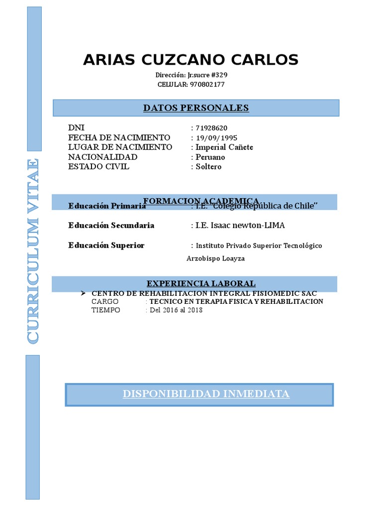 Curriculum Vitae Celeste | PDF