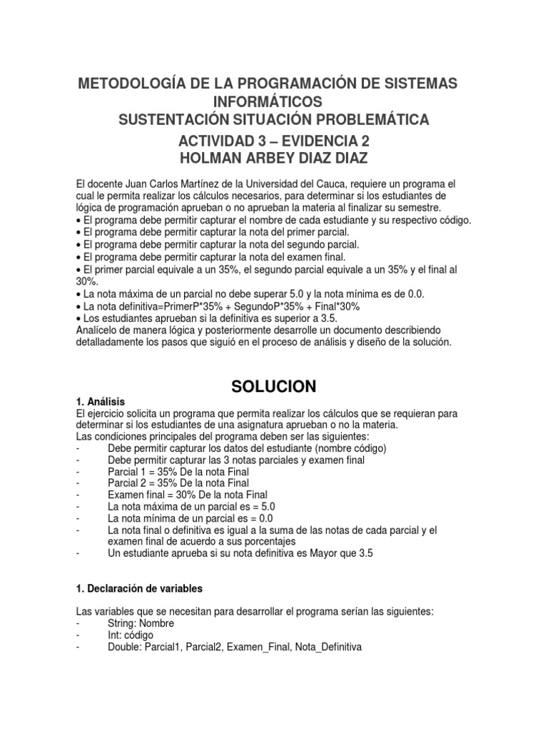 Aa3 Ev2 | Descargar gratis PDF | Programa de computadora | Programación