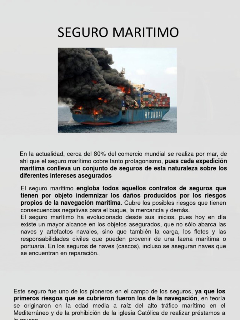 Tipos y Coberturas del Seguro Marítimo | PDF | Póliza de seguros | Seguro
