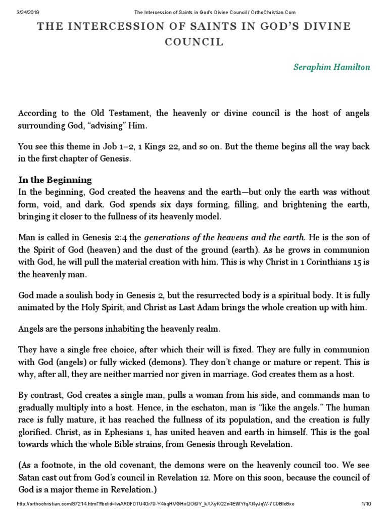 The Intercession of Saints in God's Divine Council | PDF | Book Of ...