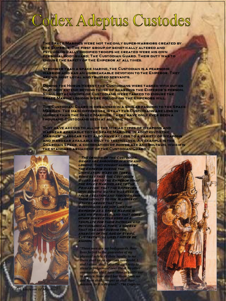 Codex Adeptus Custodes Draft | PDF | Tanks | Infantry