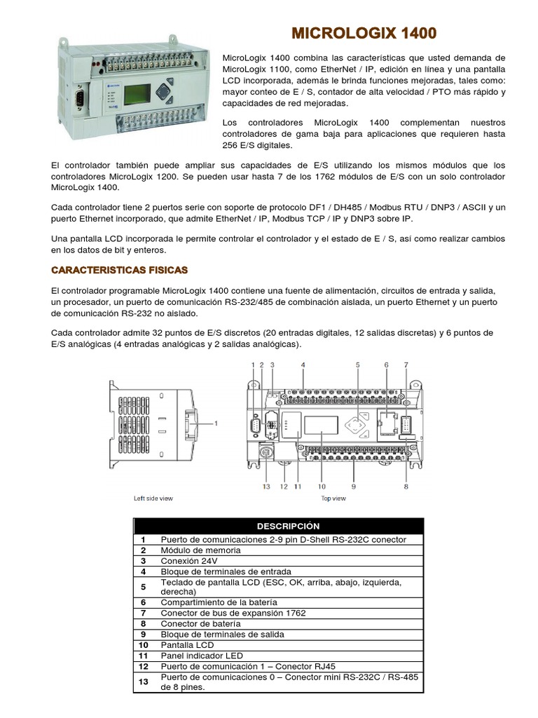 Micrologix 1400 | PDF | Tecnología digital | Informática