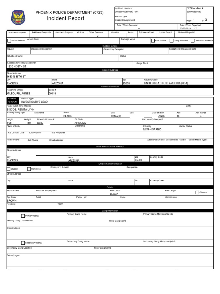 Phoenix Shoplifting Incident Reports | PDF | Gang | Crime & Violence