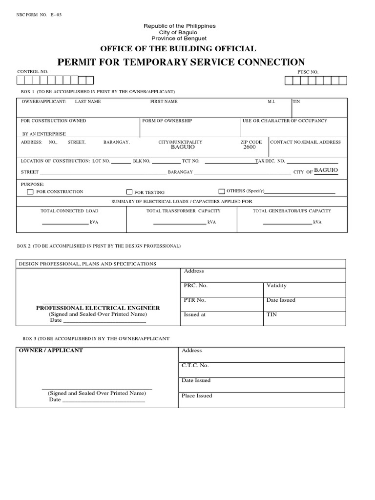 Temporary Service Connection | PDF | Government | Business