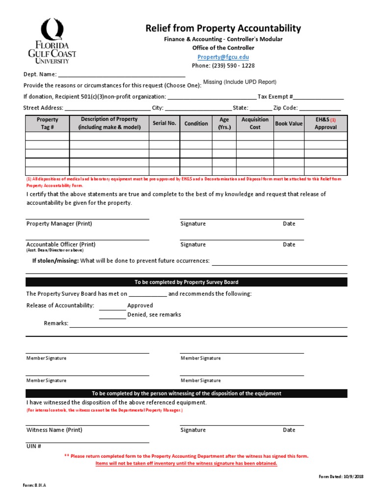 Request for Relief from Property Accountability | PDF | Government ...