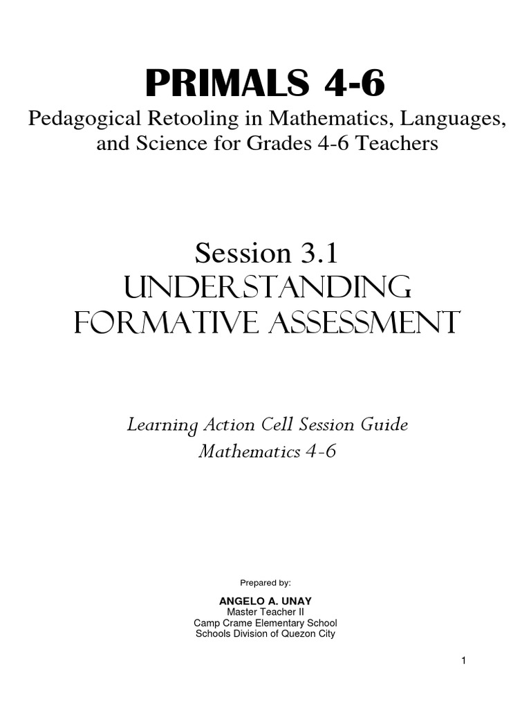 3.1 Understanding Formative Assessment | PDF | Educational Assessment ...