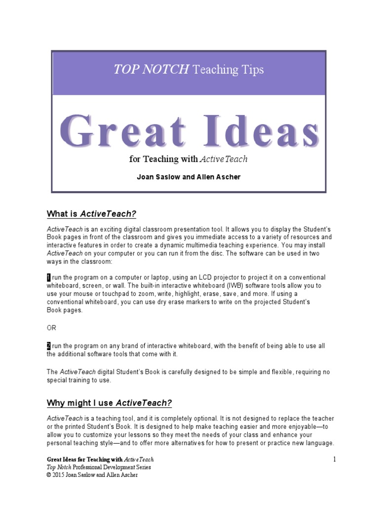 Teaching With Activeteach PDF | PDF | Reading Comprehension | Question