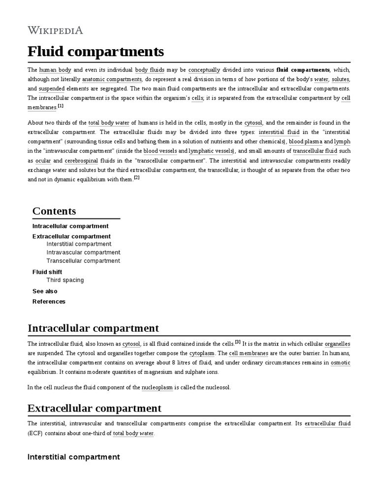Fluid Compartments: Interstitial Compartment | PDF | Anatomy | Animal ...