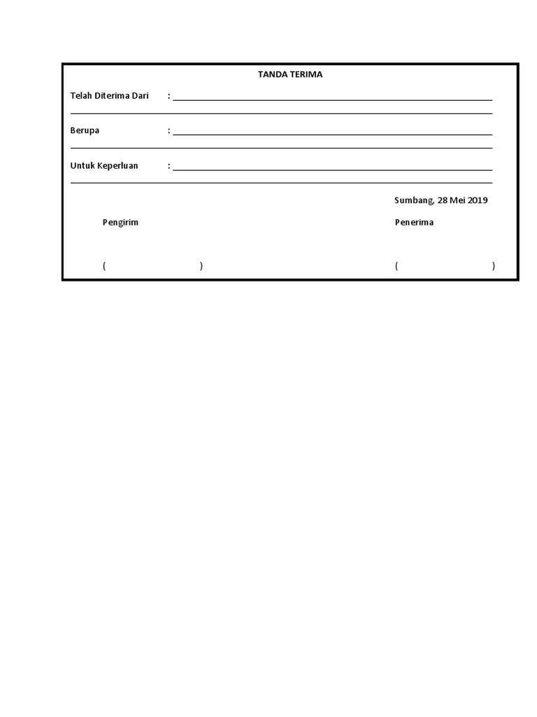 Surat Tanda Terima | PDF